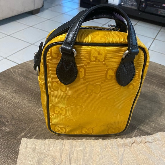Gucci | Bags | Gucci Off The Grid Handbag Yellow Black Nylon Jacquard ...